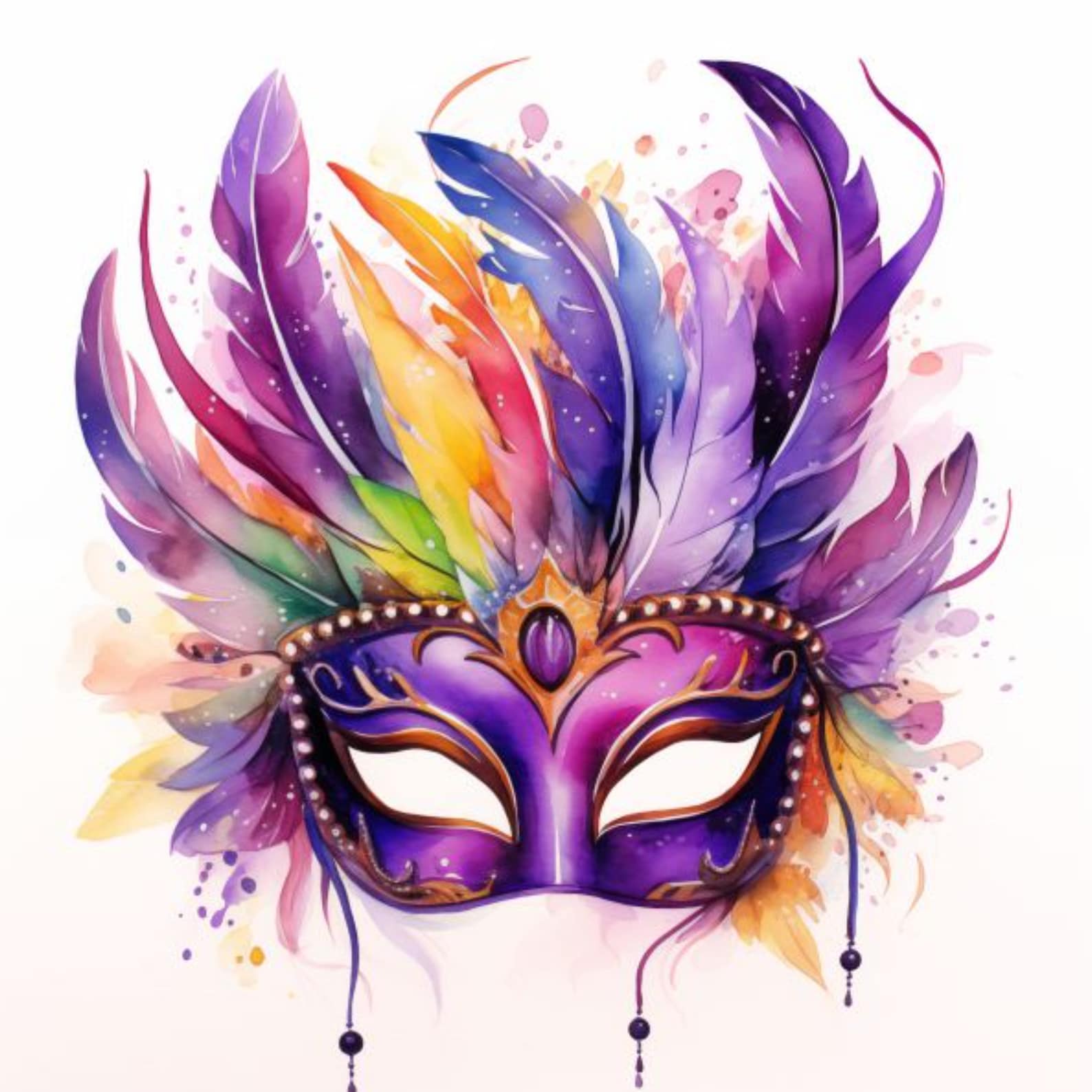 Add a Pop of Color to Your Mardi Gras Party With Digital Mask Clipart ...