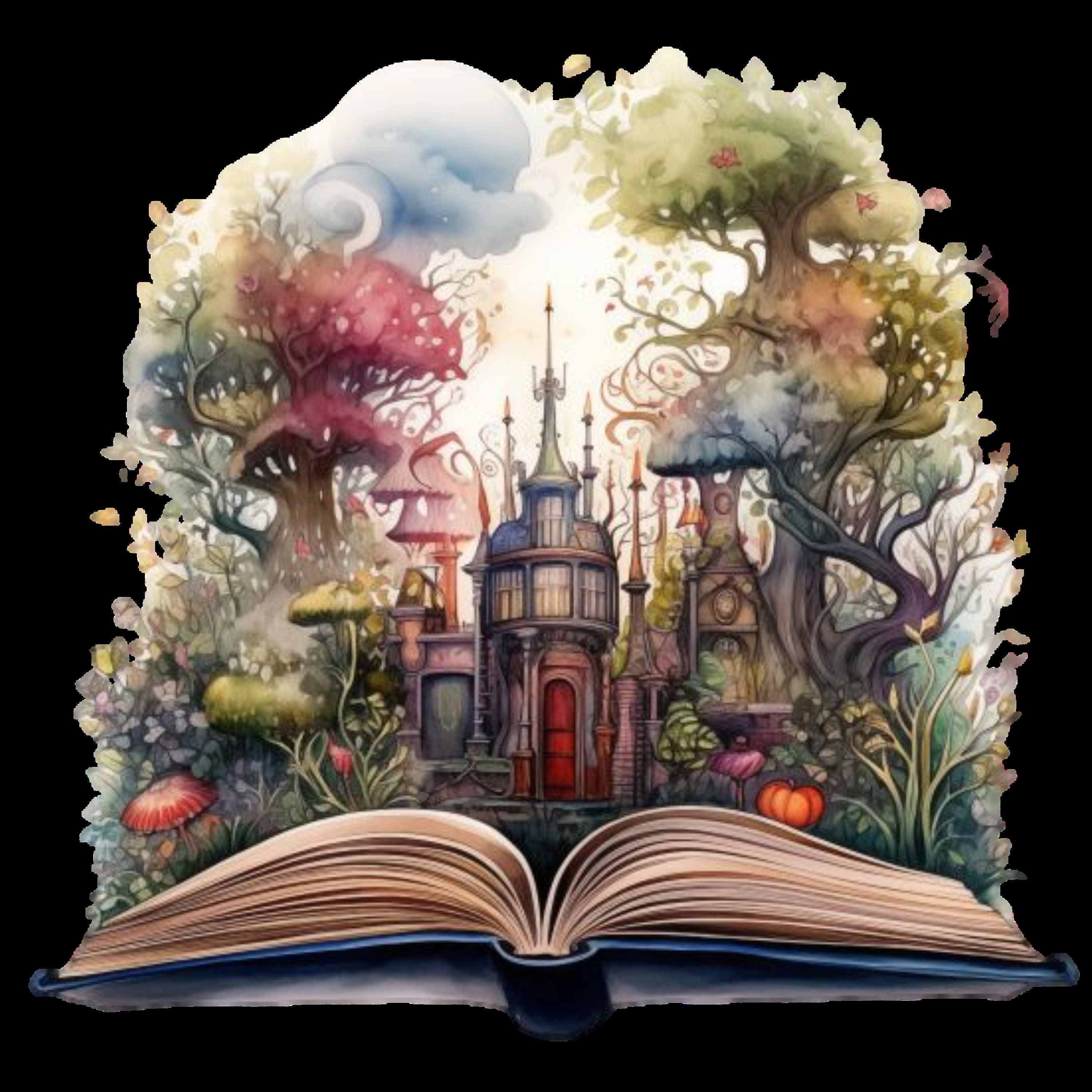Fantasy Castle Flowing From Book in Clipart Image High Quality - Etsy