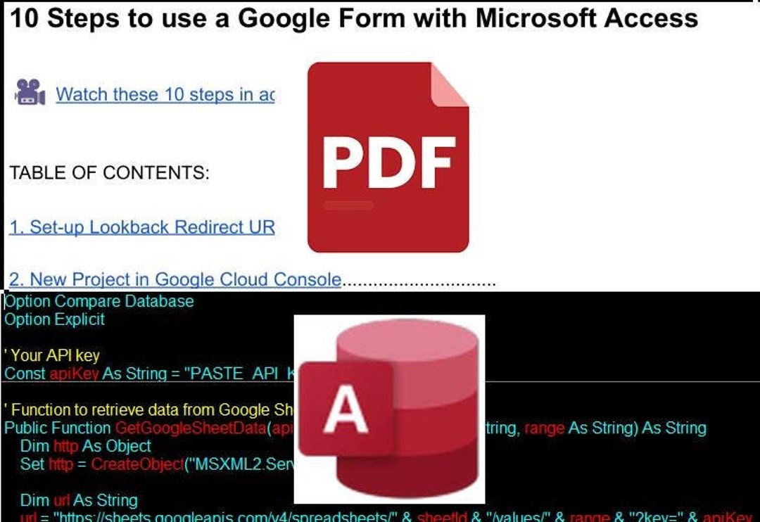 Google Form for MS Access --> 10-step Guide + Code - Etsy