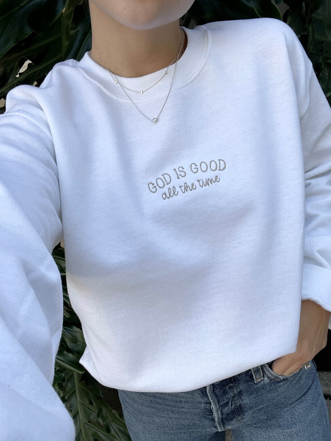 Embroidered God is Good Sweatshirt and Hoodie, Christian Sweatshirt ...