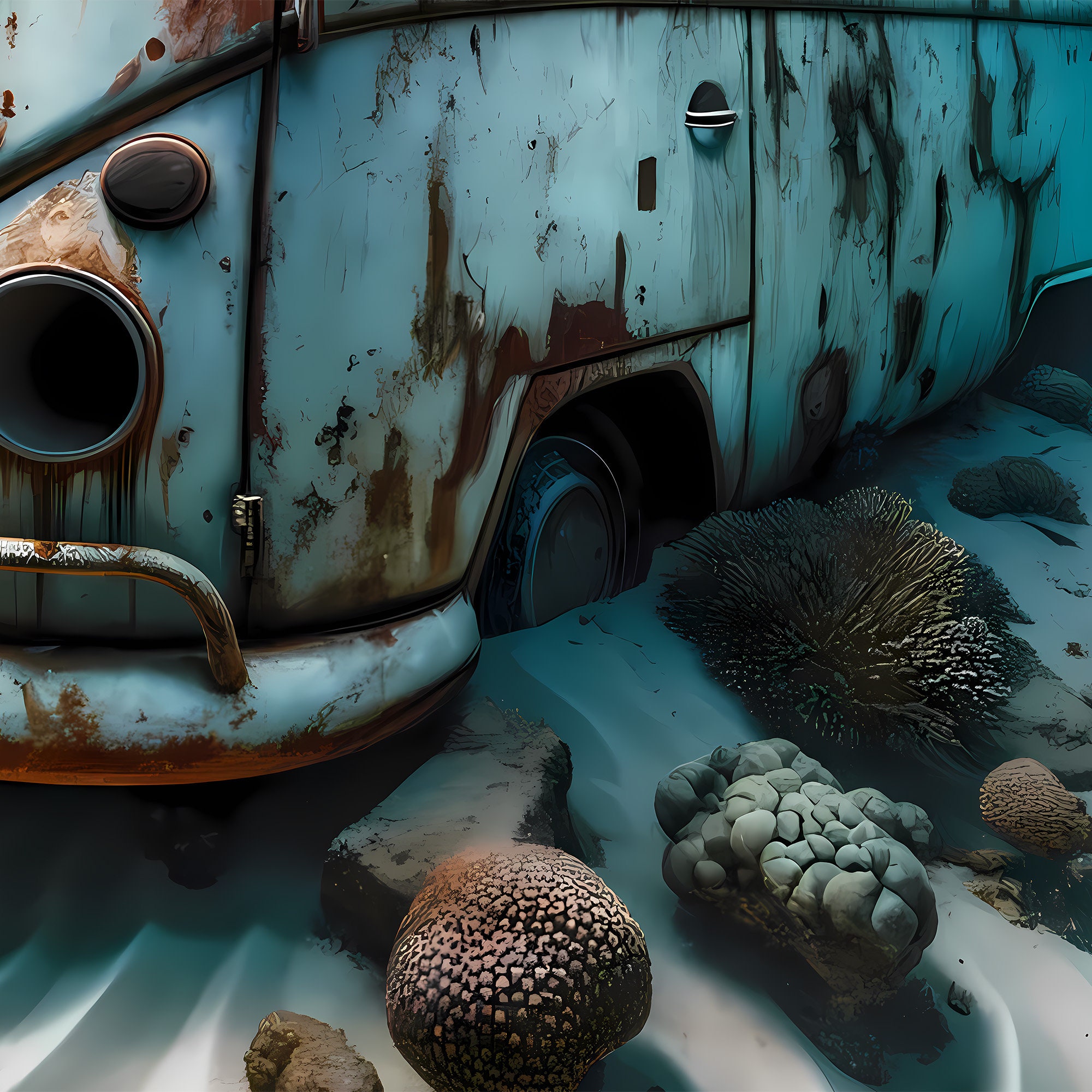 Volkswagen Split Screen Under Water Print - Etsy
