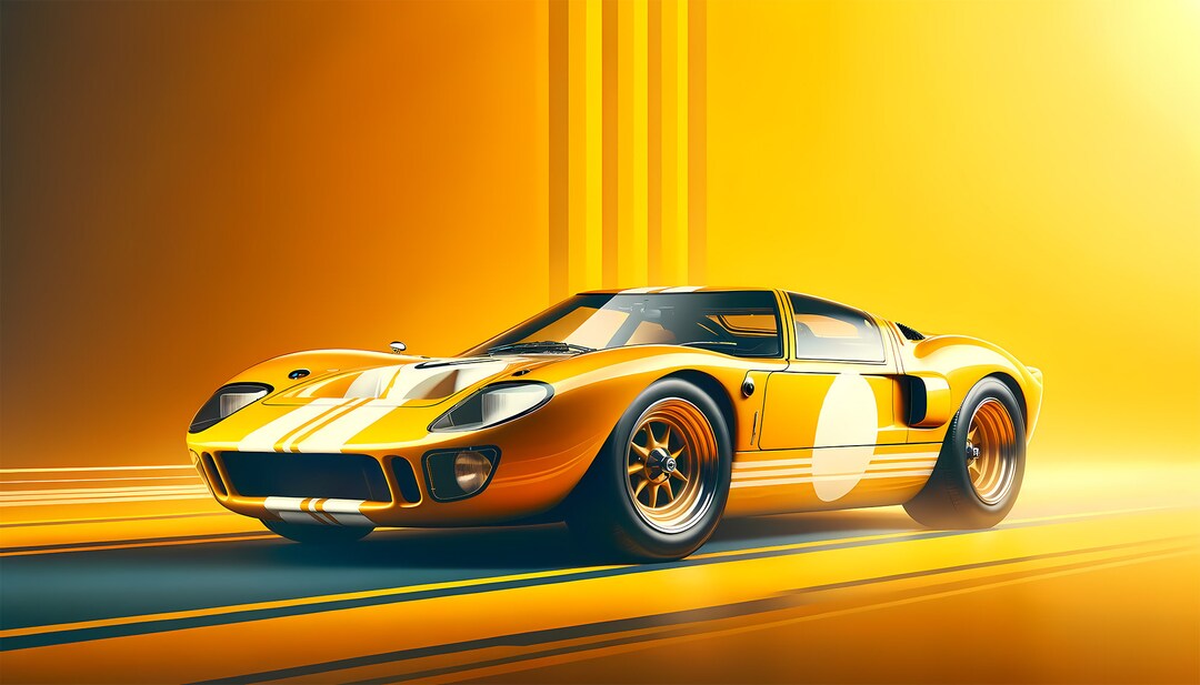 Ford GT40 Yellow Peril Print - Etsy