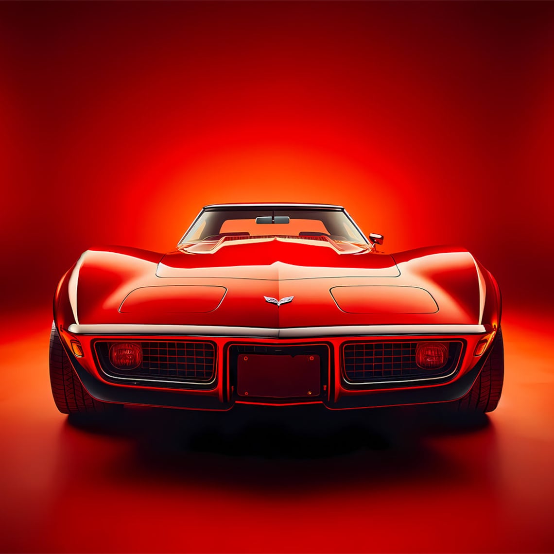 Red Vette, Corvette Stingray Print - Etsy