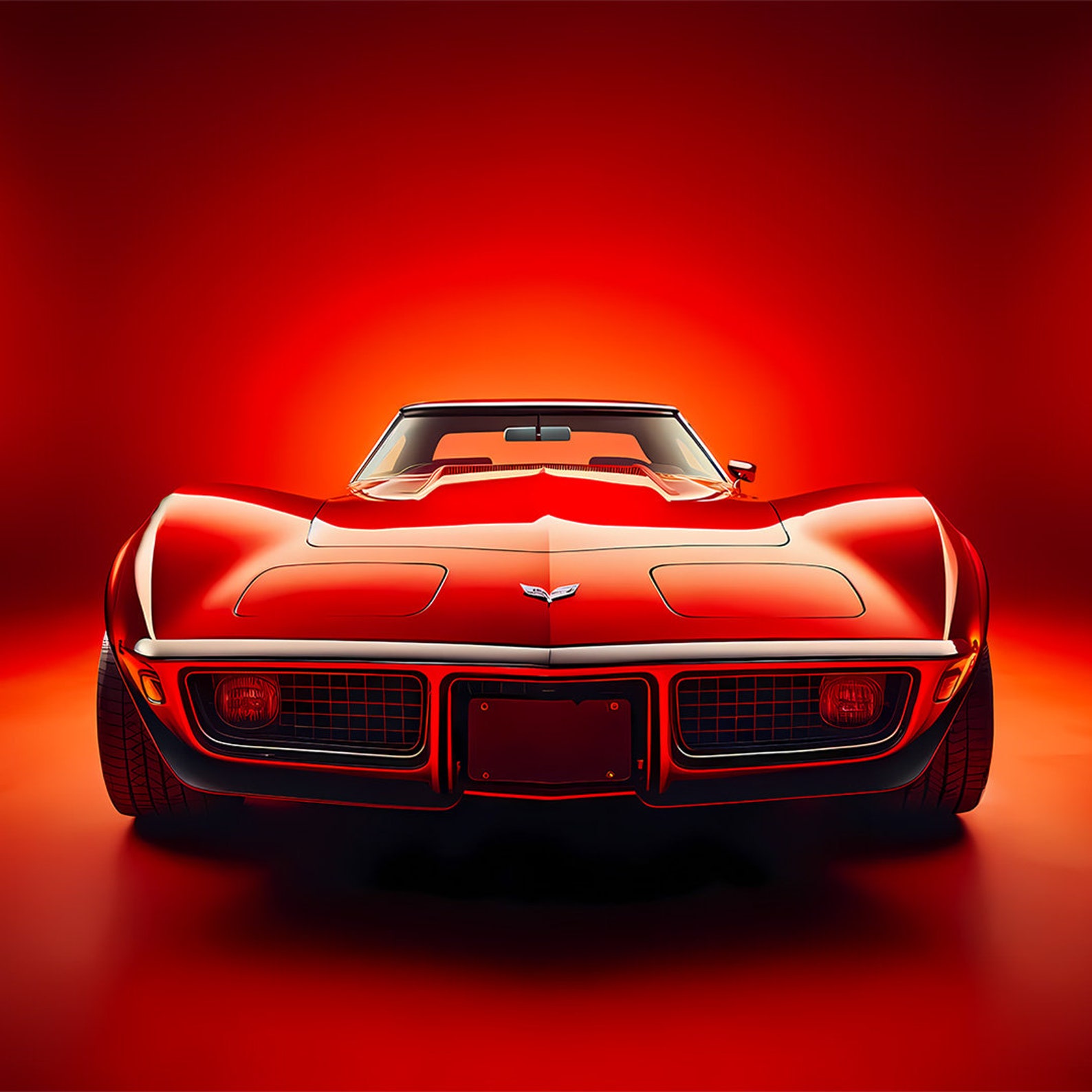 Red Vette, Corvette Stingray Print - Etsy