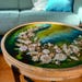 Round Wooden Coffee Table, Rustic Style, Dried Flowers Arrangement ...