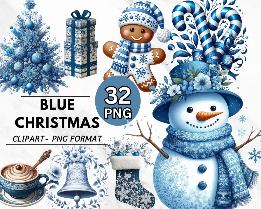 Blue Christmas Snowman Clipart , Cute Red and Green Snowmen Png ...