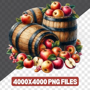 Watercolor Apple Clipart Bundle, Red Apple Clipart, Apple Tree Graphics ...