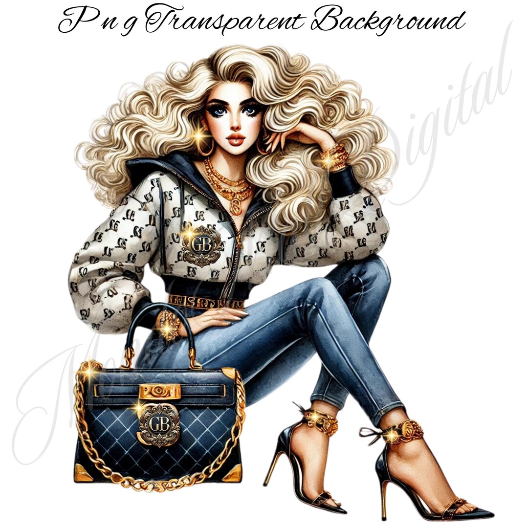 Boujee Fashion Girl, Geez Blondy GB Luxe Monogram PNG LV Brown Pretty ...