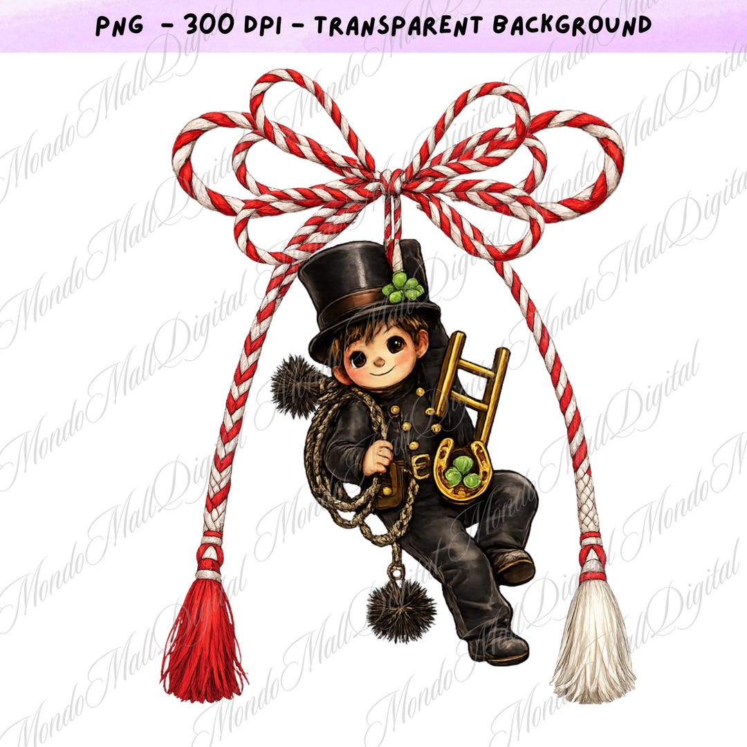 Romanian Good Luck Charm PNG – Martisor Chimney Sweep | Red White ...