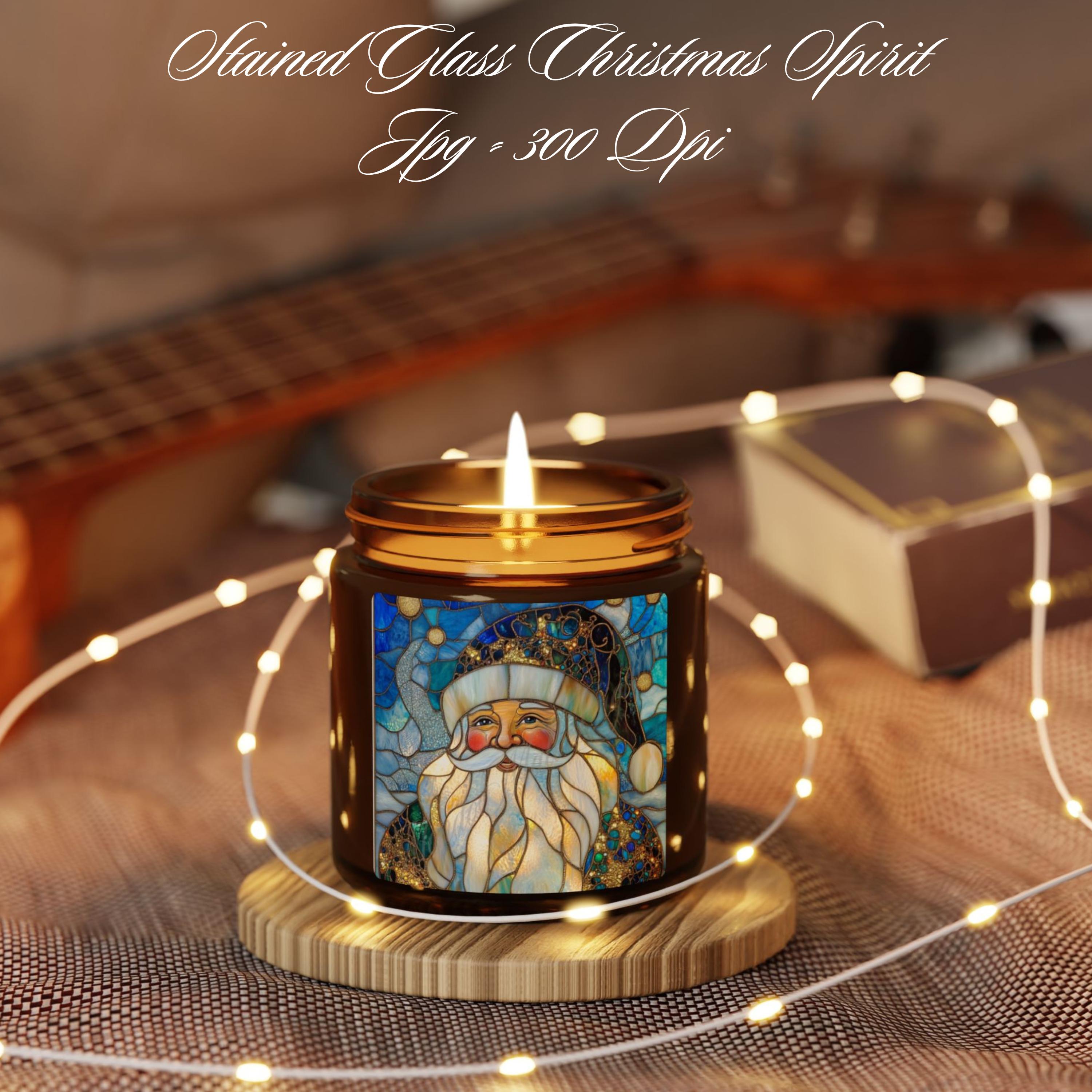Stained Glass Christmas Spirit INSTANT DOWNLOAD Jpg Watercolor ...