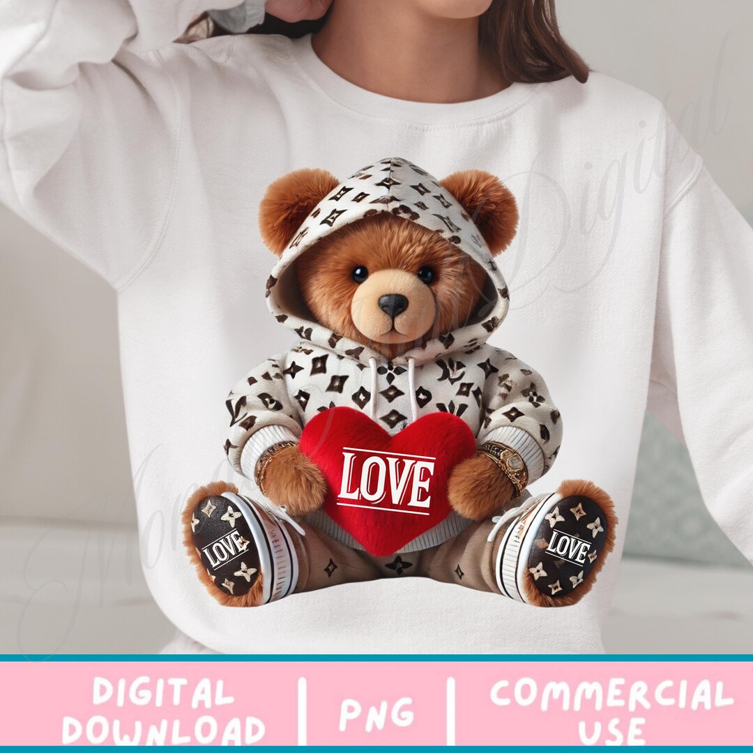 Love Luxe Bear PNG: Valentine's Day Sublimation Design (digital ...