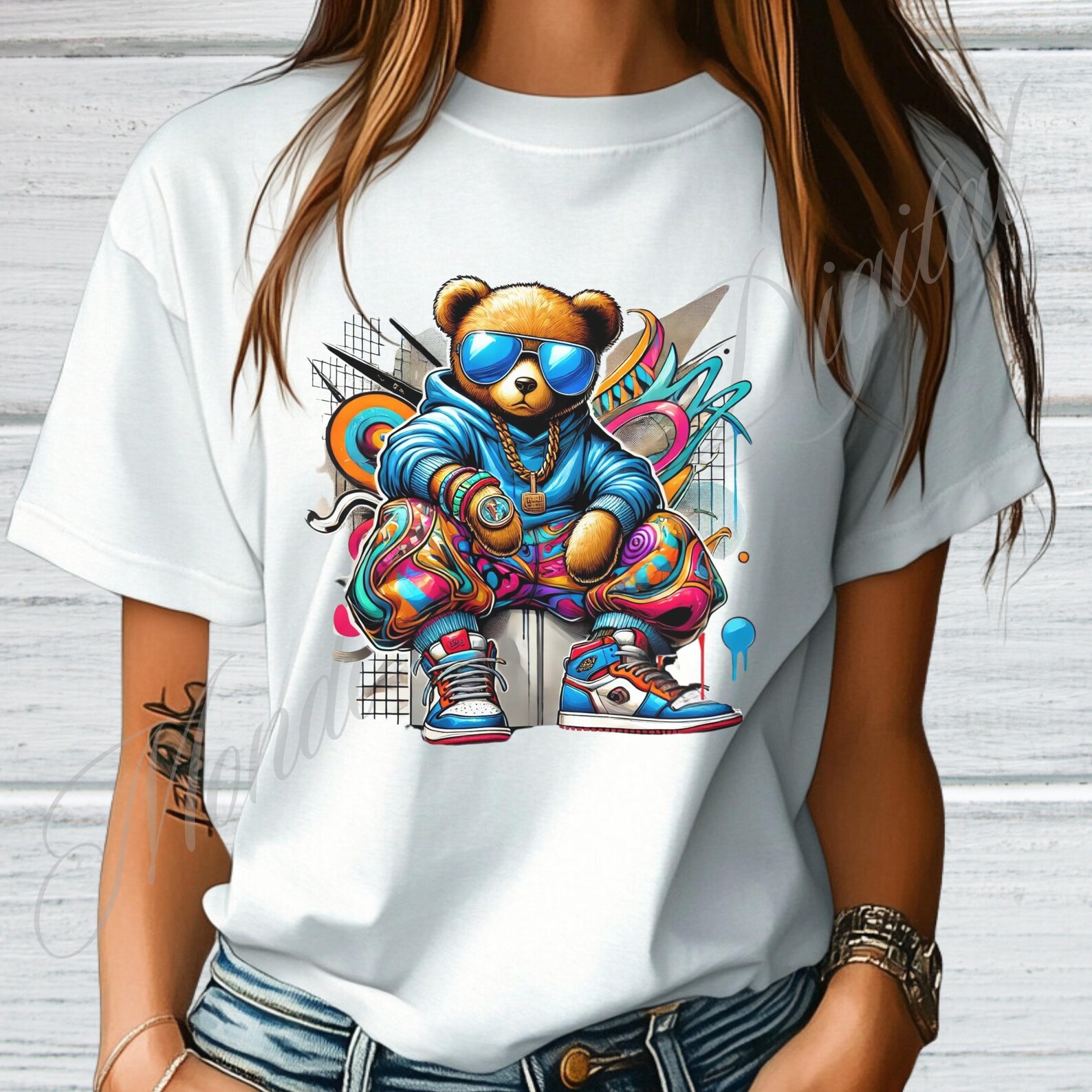 Rapper Bear Graffiti PNG: Urban Street Art Teddy (digital Download) - Etsy
