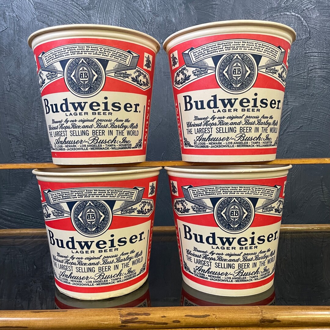 Vintage 1970s Budweiser Waxed Paper Ice Chest Cooler Ice Bucket - Etsy