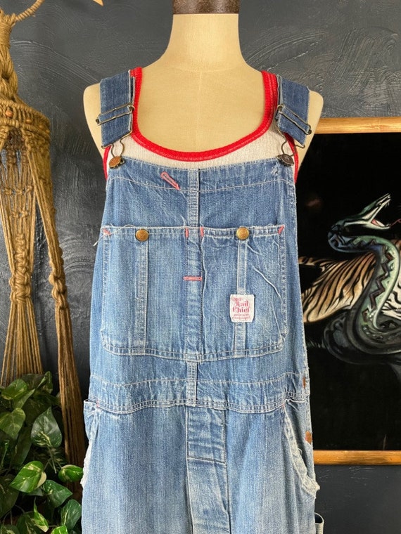Vintage 1950's Rail Chief Denim Overalls Coveralls - Gem