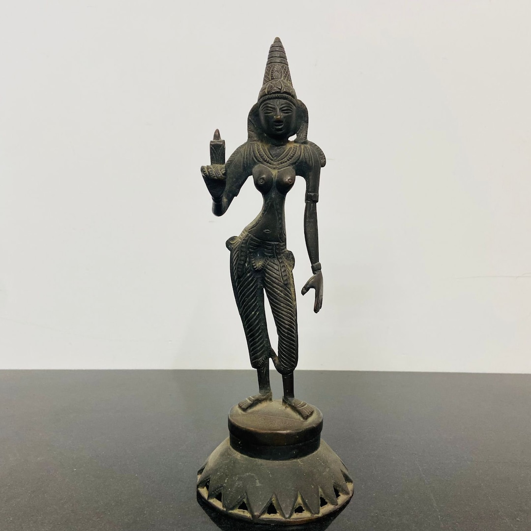 Standing Bronze Parvati Devi Sculpture, Bronze Parvati Devi Statue ...