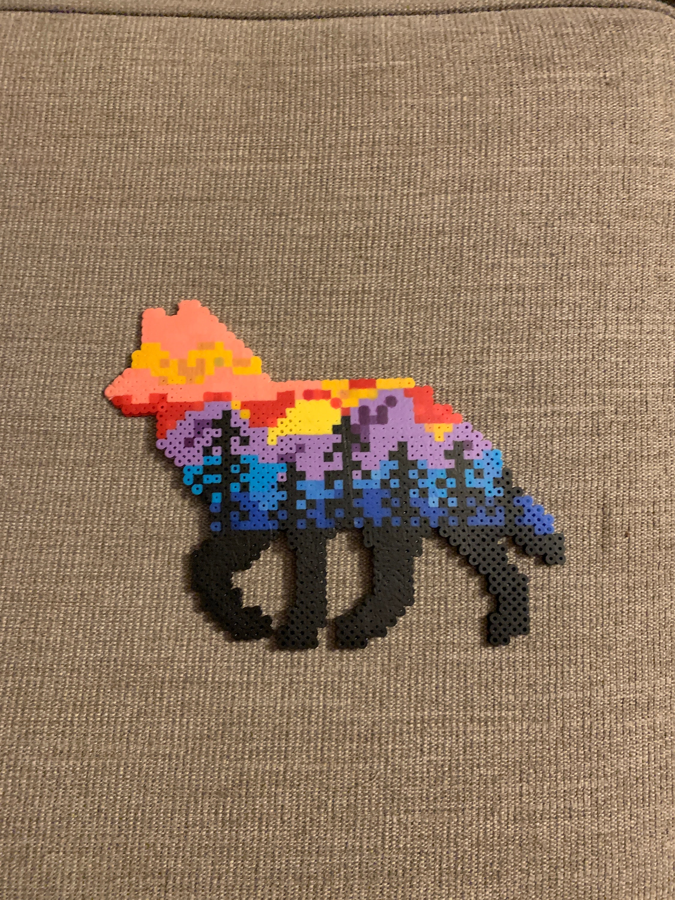 Forest Sunset Perler Bead Wolf - Etsy