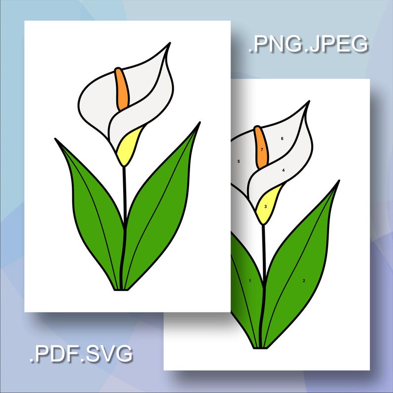 Stained Glass Pattern Calla Lily – Glass Ornament, Flower Panel, Glass ...