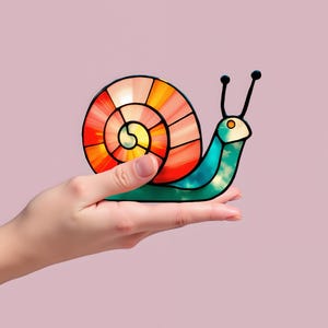 Stained Glass Snail Digital PDF Pattern Outline - Etsy
