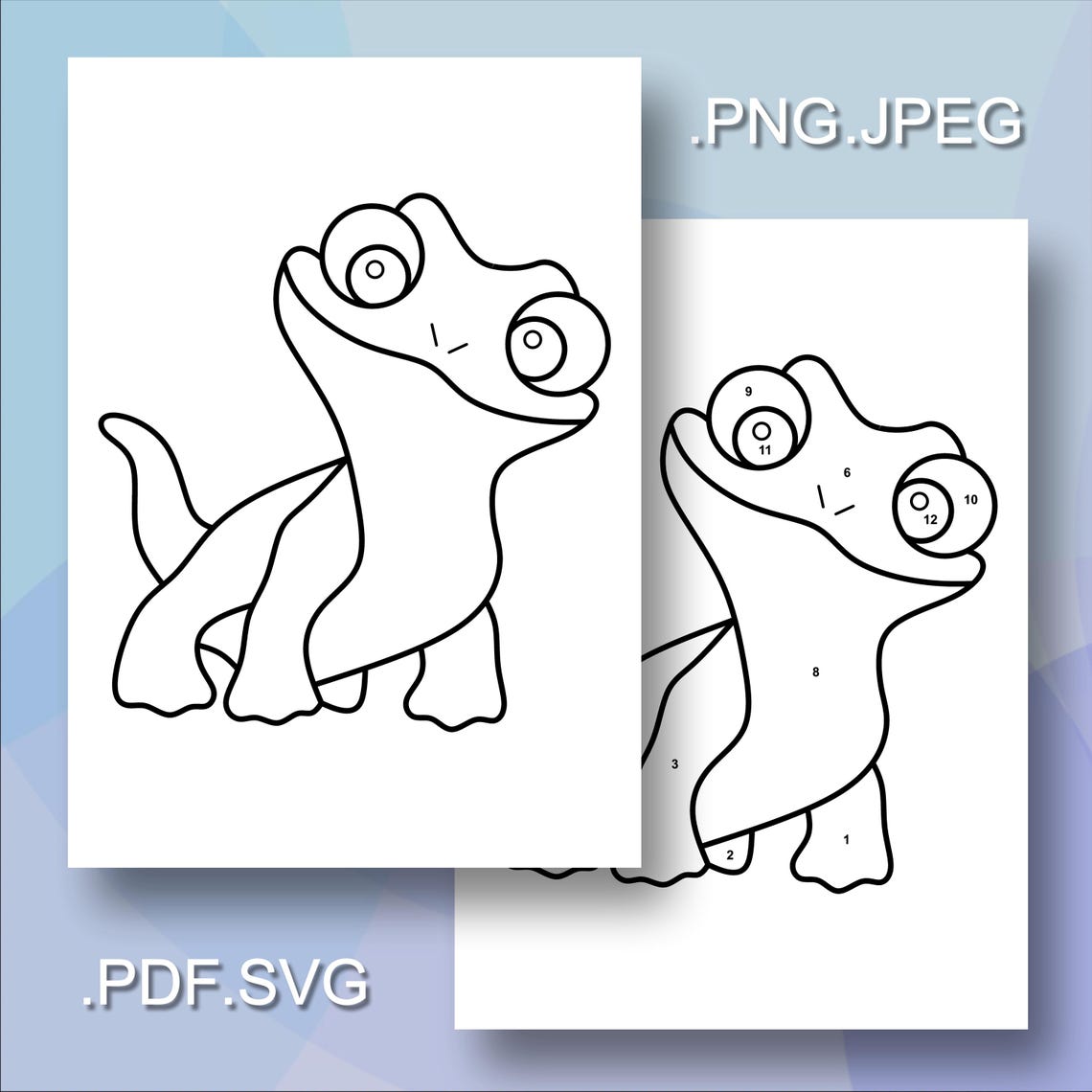 Gecko Stained Glass Pattern Digital Download, Stained Glass Animal ...