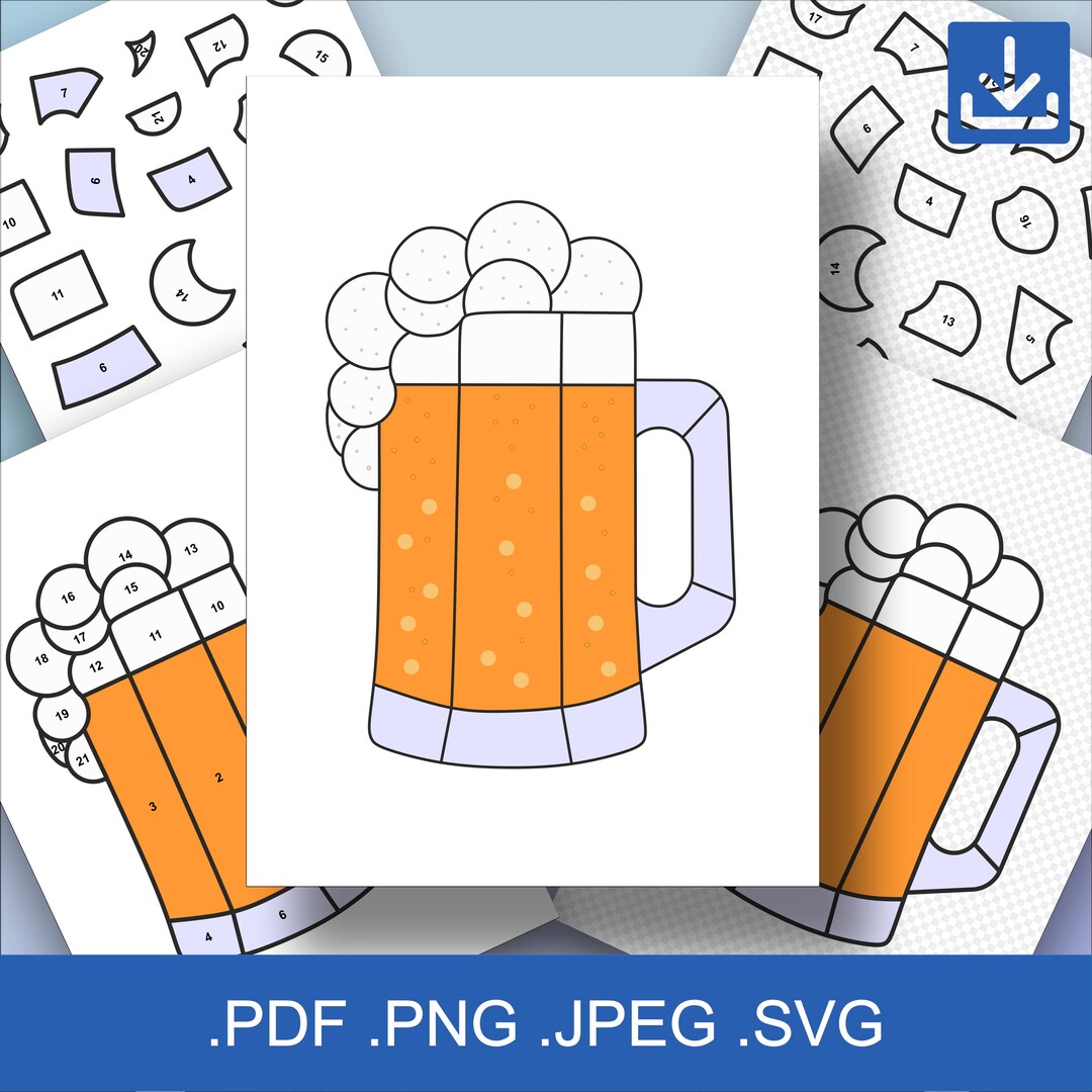 Stained Glass Pattern Beer Glass - SVG & PNG for Sublimation Blanks ...