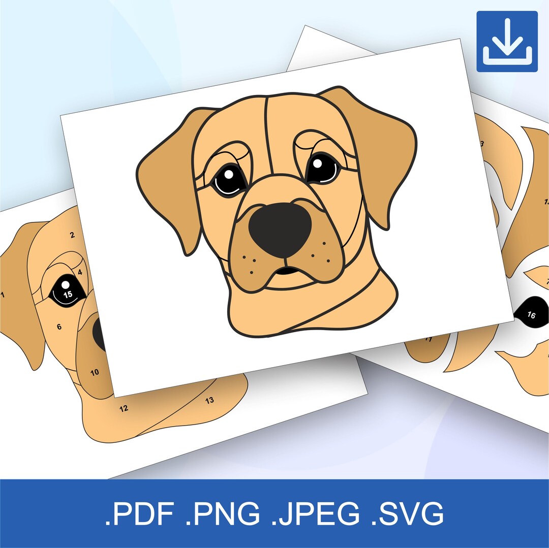 Stained Glass Patterns Labrador Retriever Puppy, Dog PDF, Svg, Jpg, Png ...