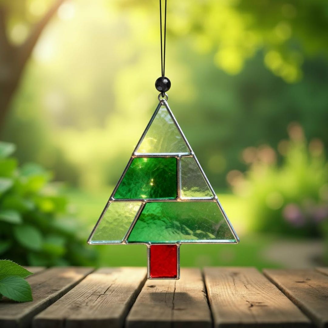 Christmas Tree Stained Glass Pattern – Ornament Suncatcher PDF SVG ...