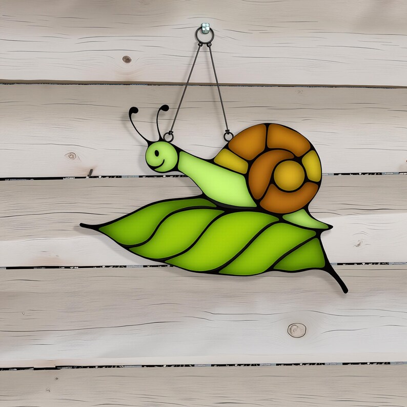 Stained Glass Pattern Snail – Glass Panel, Snail Design, Animal Stained ...