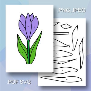 Stained Glass Pattern Tulip – Glass Ornament, Tulip Glass Art, Flower ...