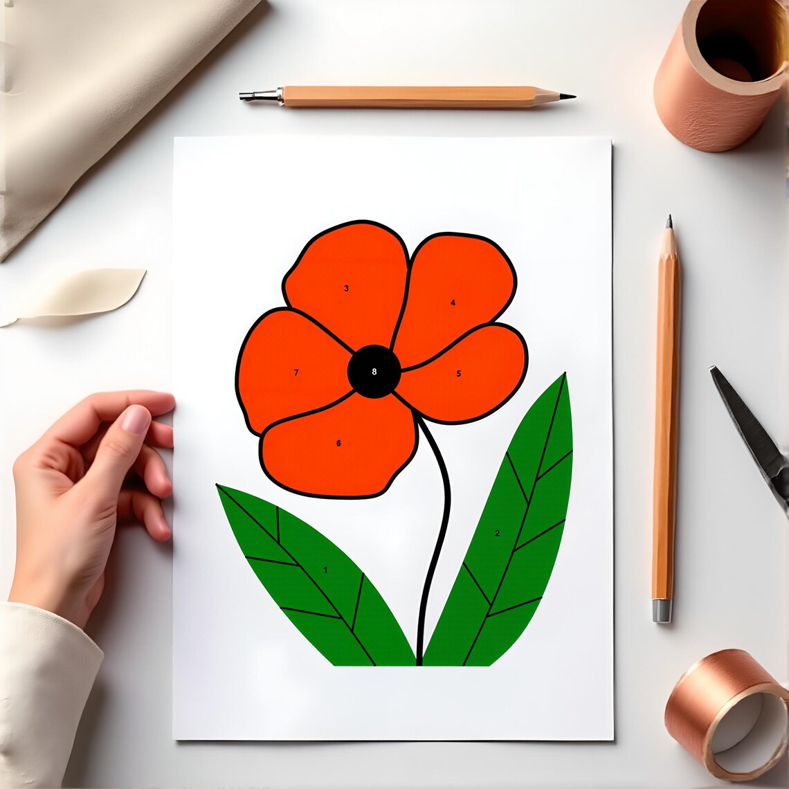 Poppy Stained Glass Pattern: Spring Suncatcher Template (SVG, PNG, PDF ...