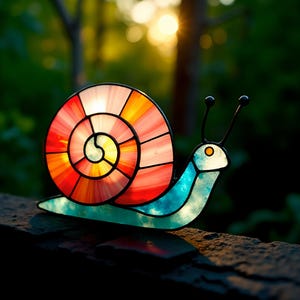 Stained Glass Snail Digital PDF Pattern Outline - Etsy