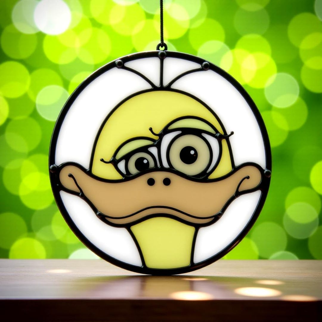 Duck Stained Glass Pattern Digital Download, Cute Duck Suncatcher ...