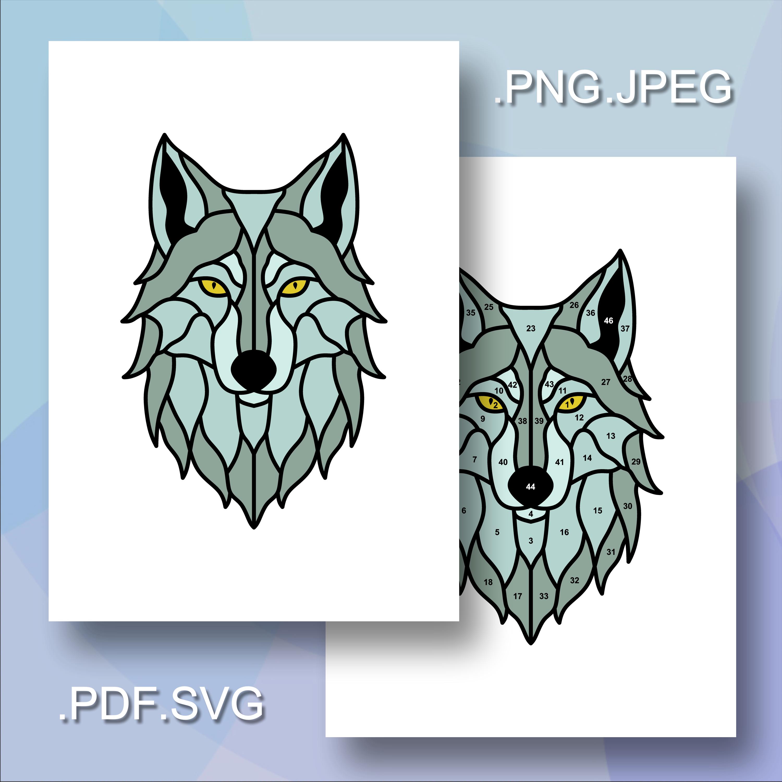 Wolf Stained Glass Pattern Glass Art Boho Decor - Suncatcher, Stained ...