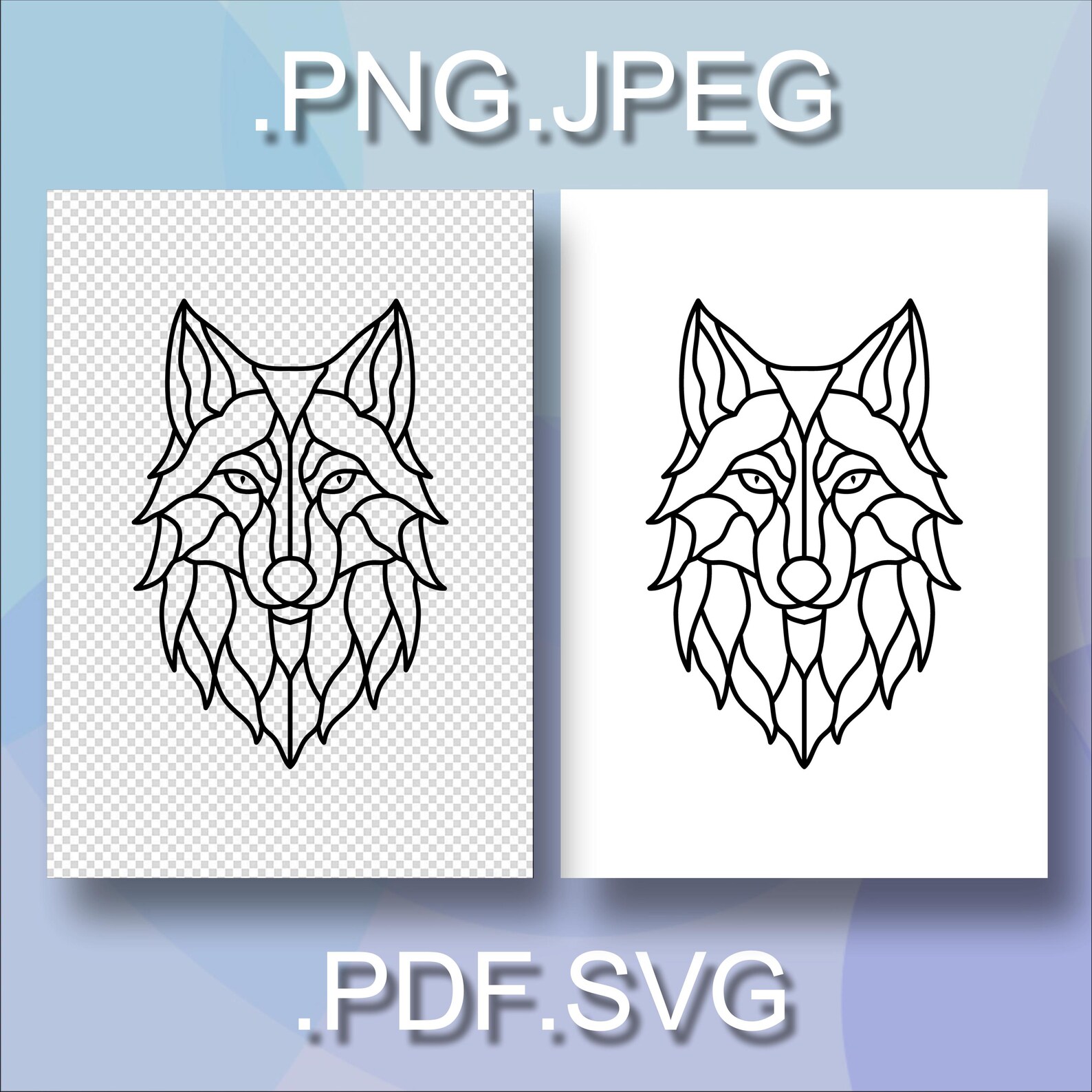 Wolf Stained Glass Pattern Glass Art Boho Decor - Suncatcher, Stained ...