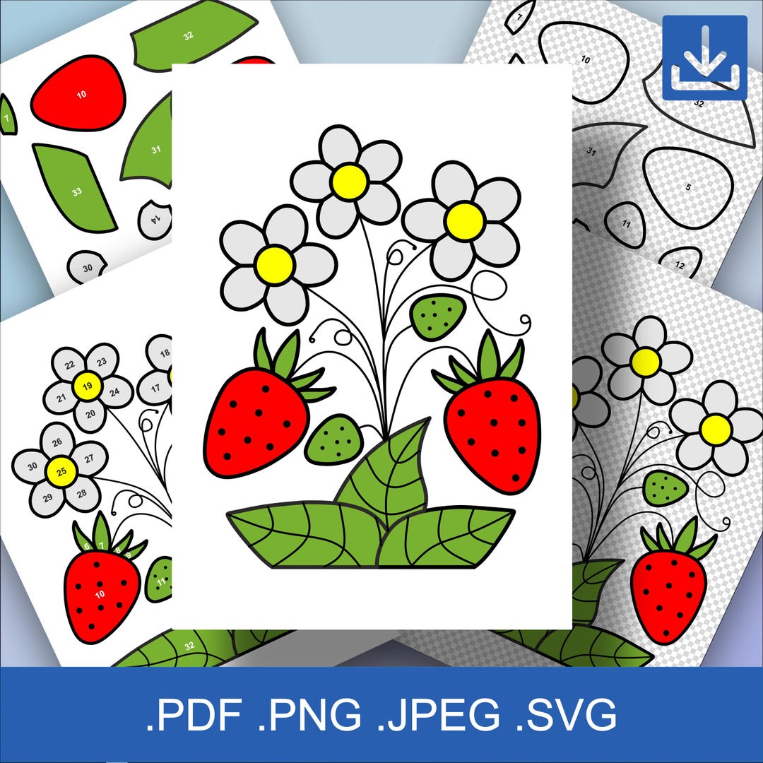 Strawberry Stained Glass Pattern Strawberry Decor, Strawberry Charm ...