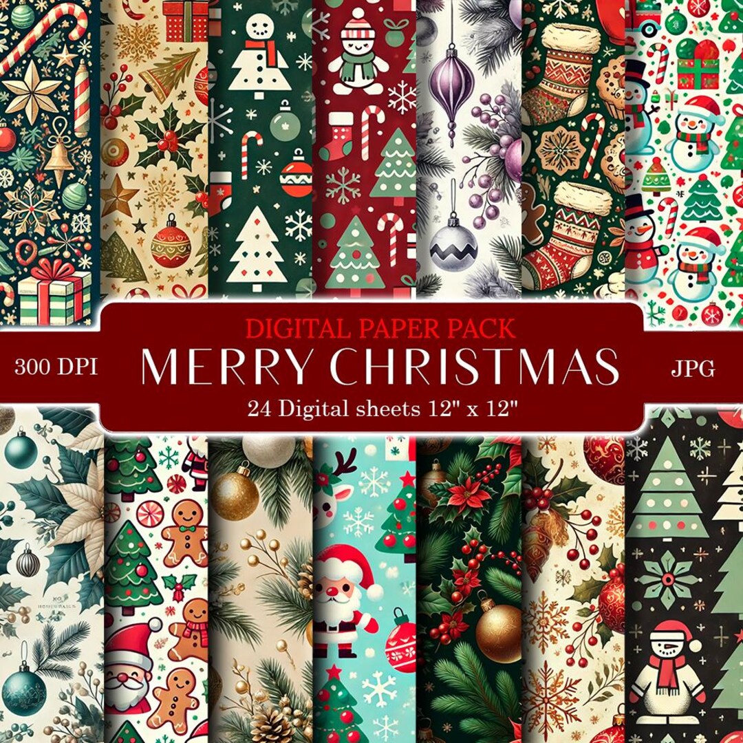 Cute Christmas, Christmas Digital, Christmas Papers, Printable Paper ...