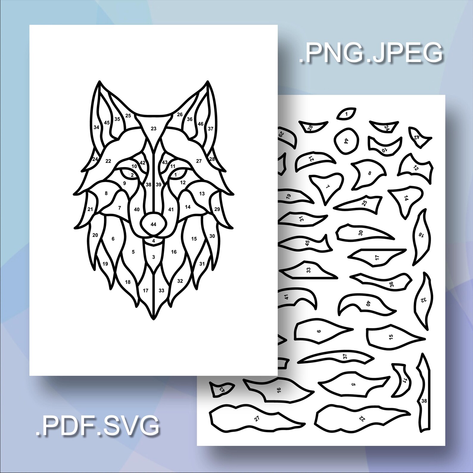 Wolf Stained Glass Pattern Glass Art Boho Decor - Suncatcher, Stained ...