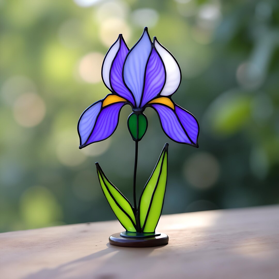 Stained Glass Iris Pattern – Flower Panel, DIY Craft (pdf, Svg, Png ...