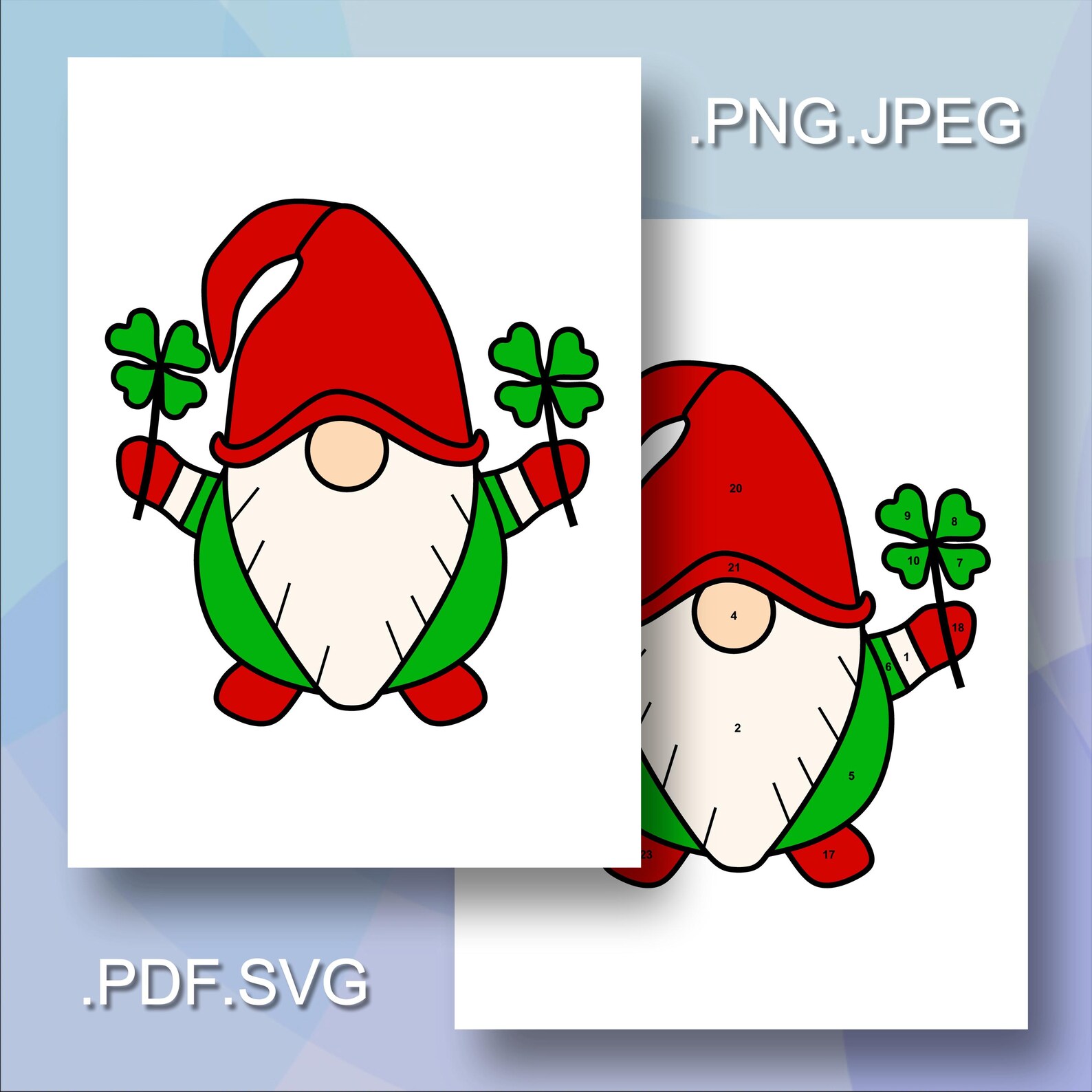 Stained Glass Christmas Gnome Pattern – Suncatcher, Christmas Decoration, Gnome, Gnomes, Santa ...