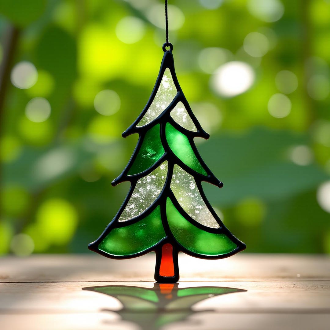 Christmas Tree Stained Glass Pattern, Christmas Ornament, Christmas ...