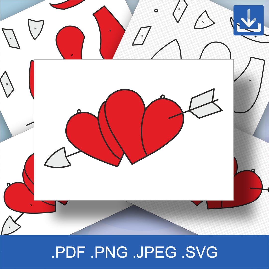 Stained Glass Pattern Heart, Valentine's Day Sublimation Design, DIY ...