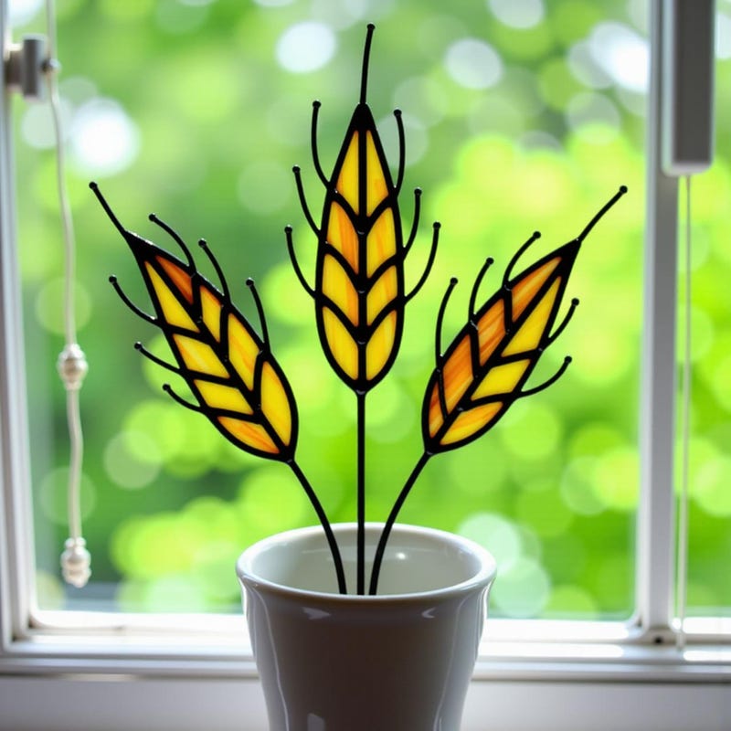 Stained Glass Wheat Panel - Etsy