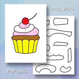 Stained Glass Patterns Cupcake Suncatcher - Stained Glass Art, Window ...