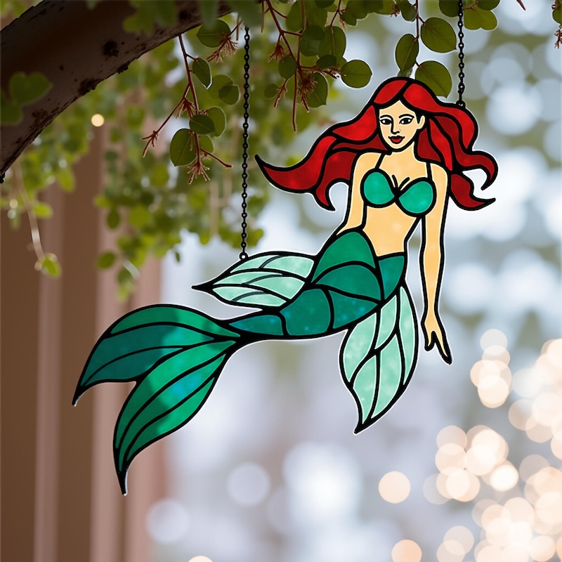 Stain Glass Mermaid - Etsy
