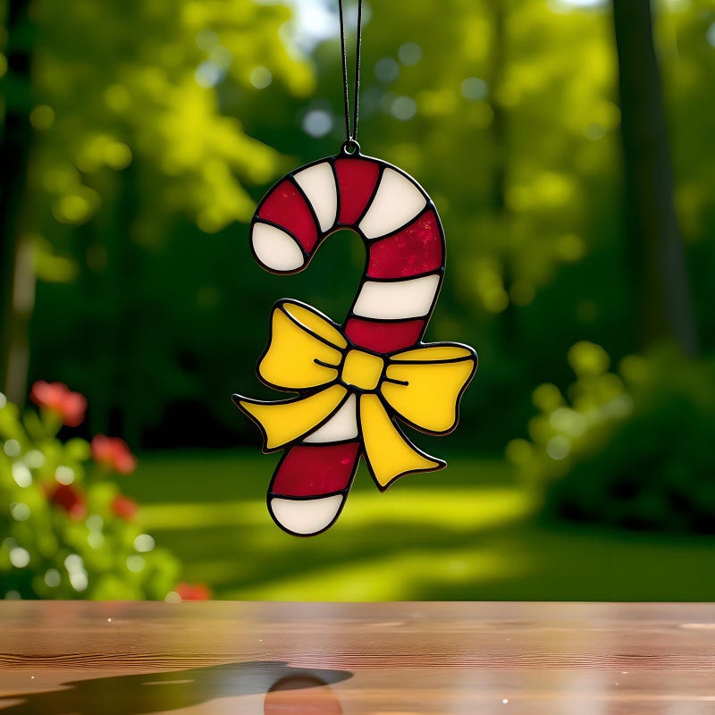 Glass Candy Cane Ornament - Etsy