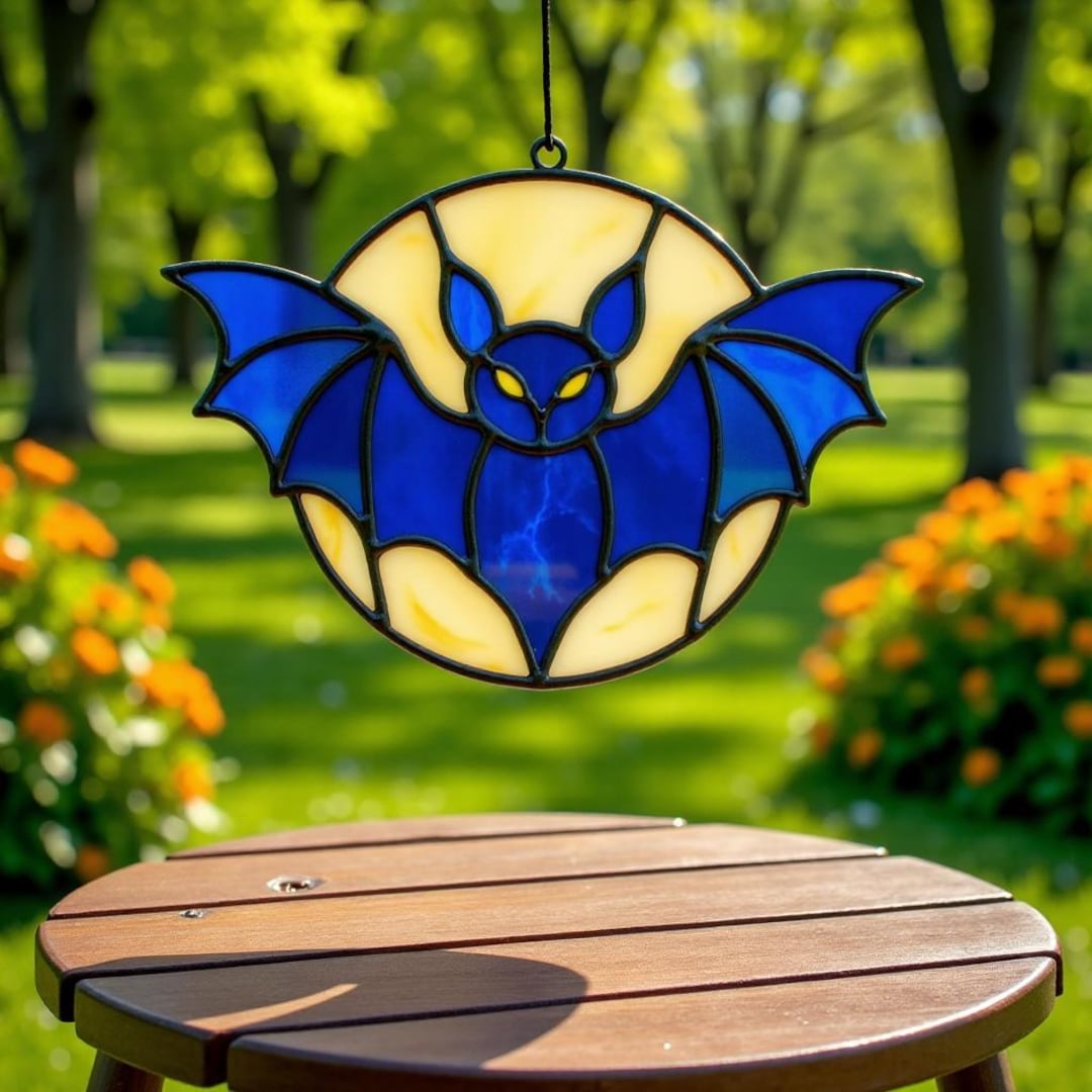 Bat Stained Glass Pattern, Halloween Suncatcher PDF, DIY Window Decor ...