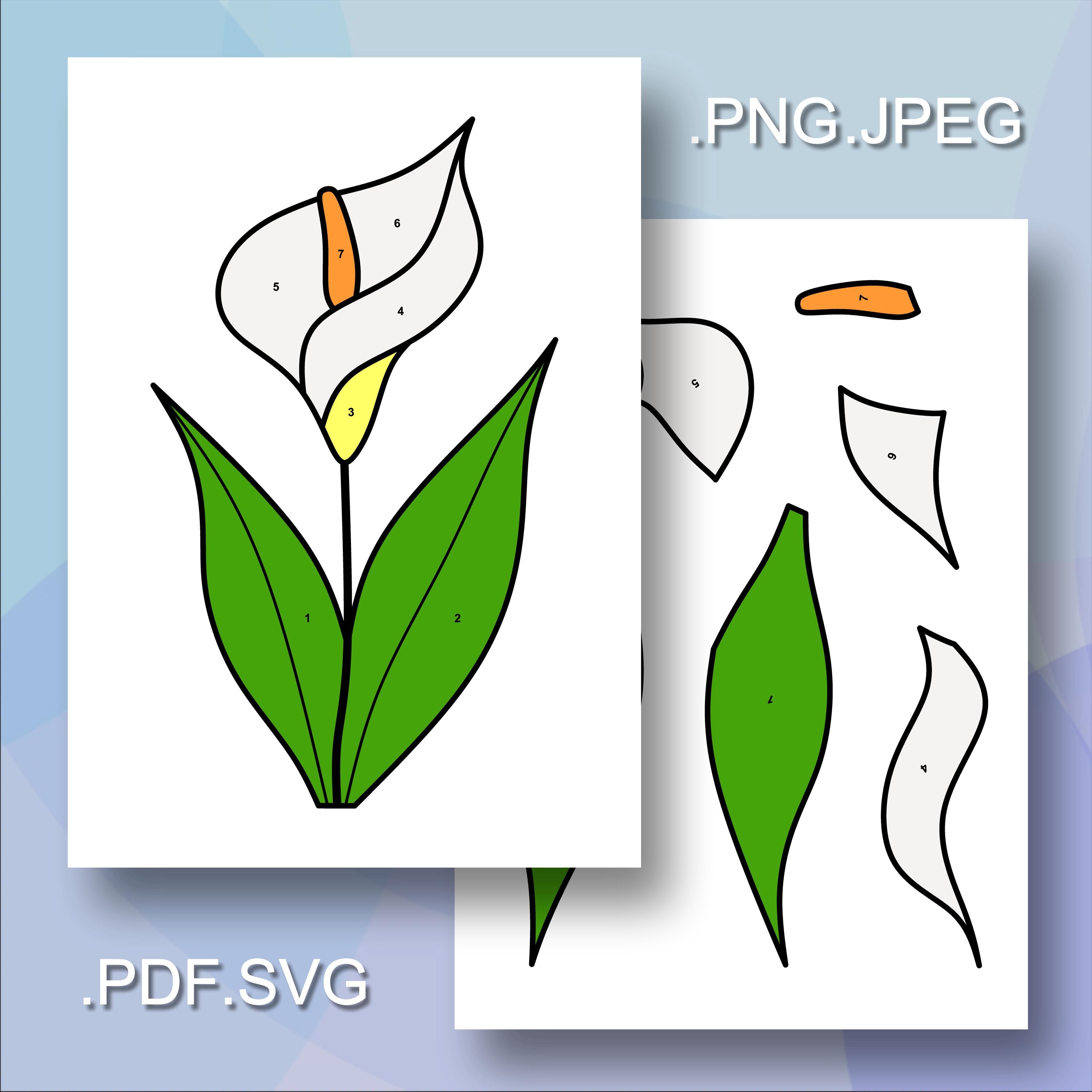 Stained Glass Pattern Calla Lily – Glass Ornament, Flower Panel, Glass ...