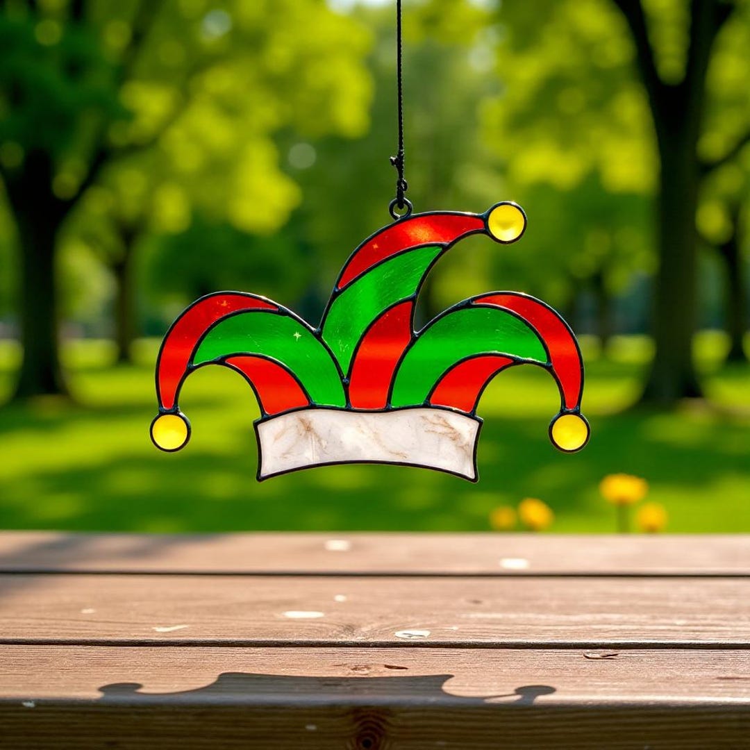 Clown Hat Stained Glass Pattern: Circus Suncatcher (SVG PNG PDF Digital ...
