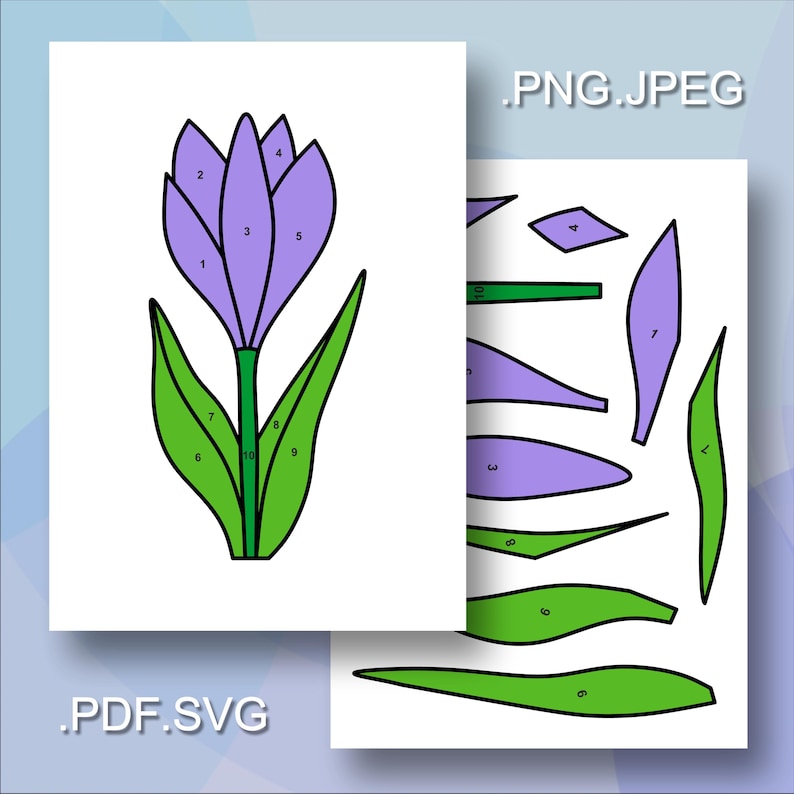 Stained Glass Pattern Tulip – Glass Ornament, Tulip Glass Art, Flower ...