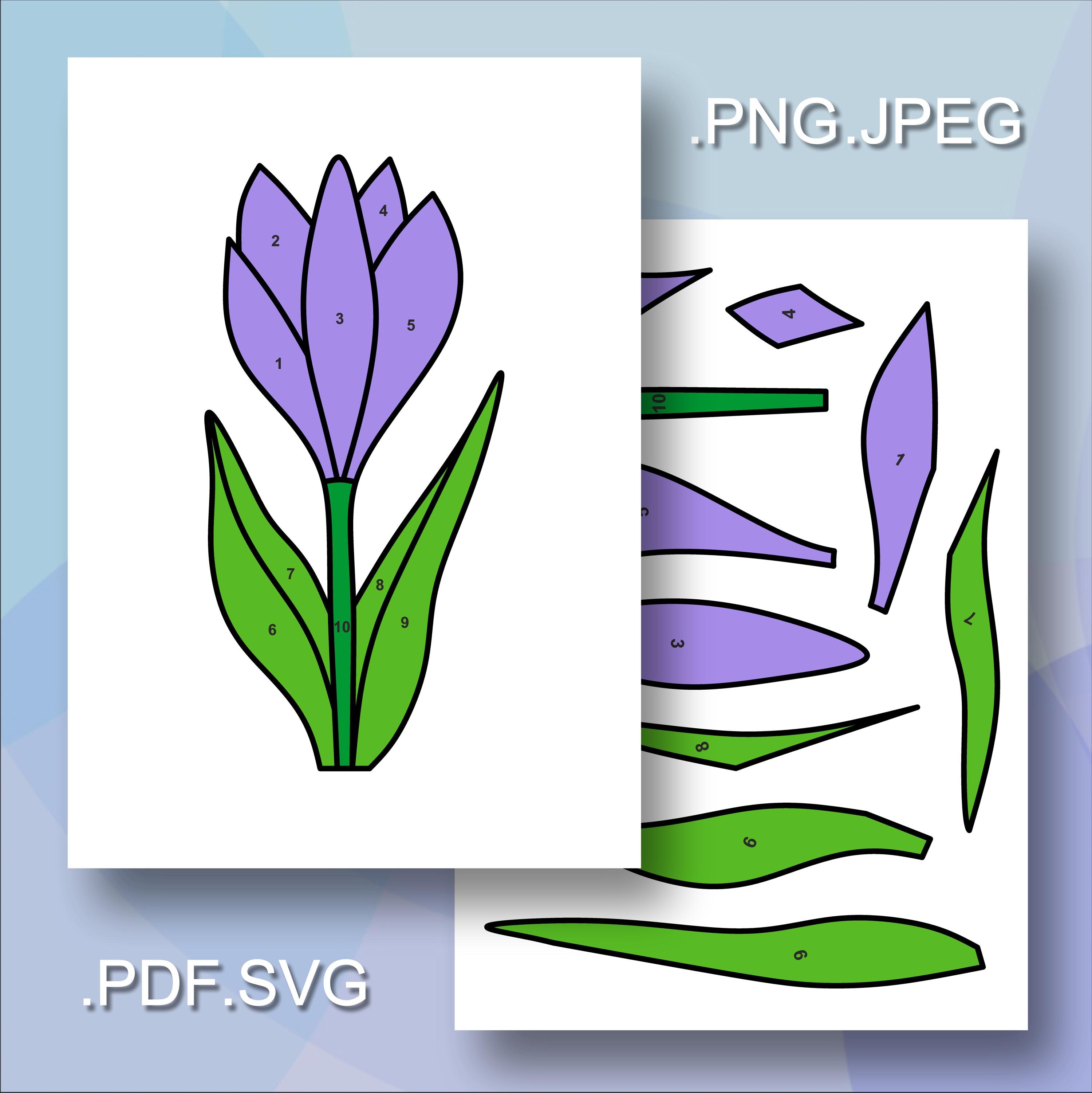 Stained Glass Pattern Tulip – Glass Ornament, Tulip Glass Art, Flower ...