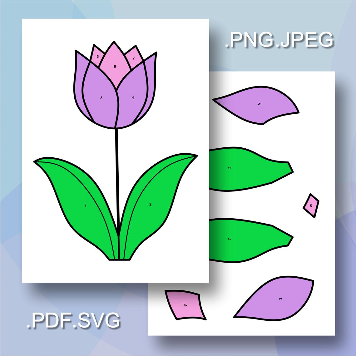 Stained Glass Pattern Tulip – Glass Ornament, Tulip Glass Art, Flower ...